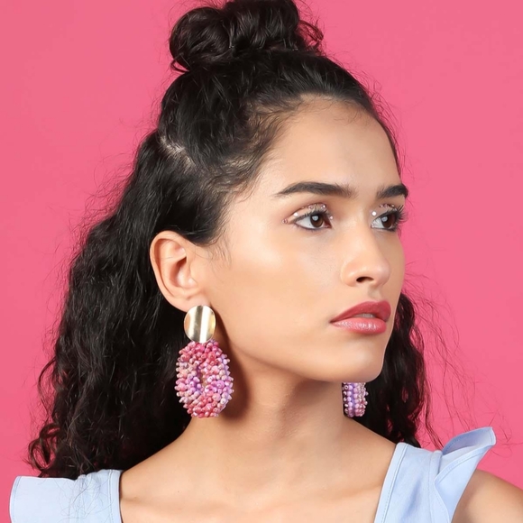 Piper K | Jewelry | New Piper K Hand Beaded Pink Purple Gold Plated ...